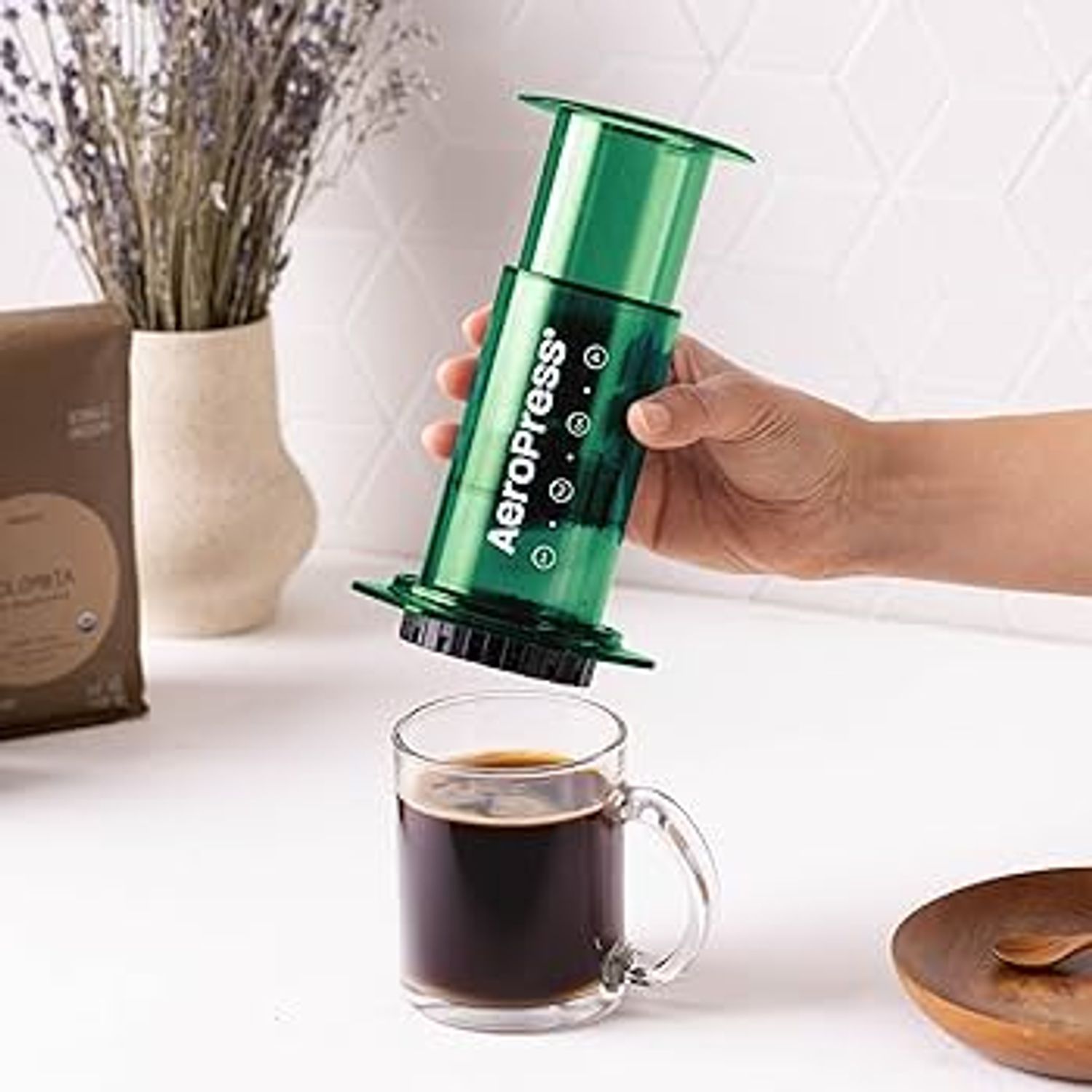Купити AeroPress Clear кавоварка ручна Аеропрес Зелений прозорий ...